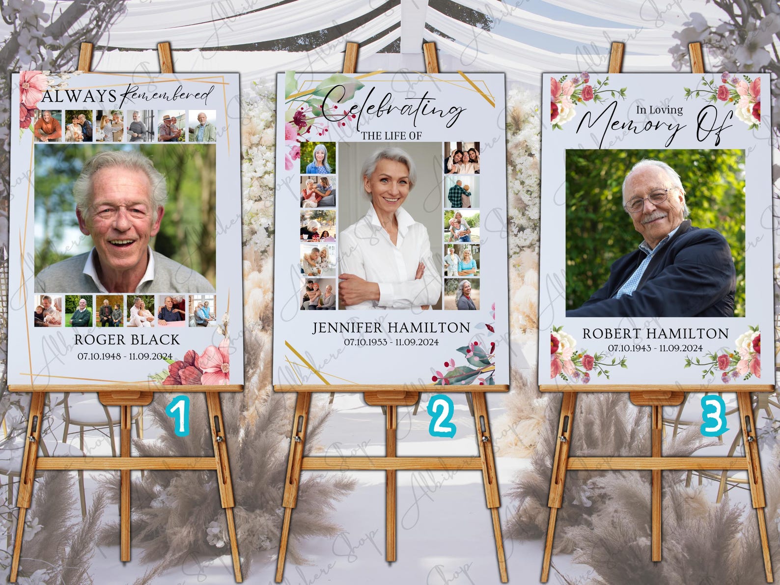 Funeral Photo Collage Poster: Celebration of Life Template (digital ...