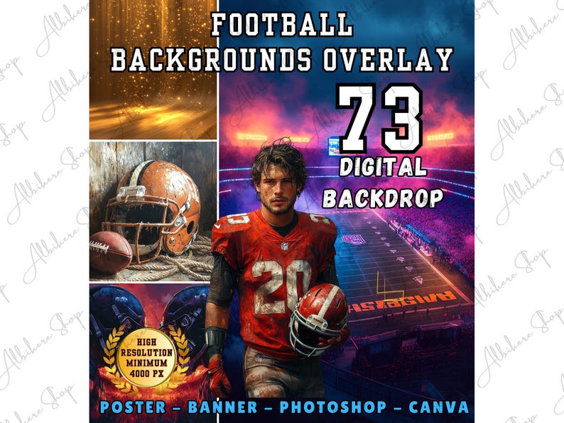 Football Background Digital Backdrop Fog, Overlays, Sports Photography ...