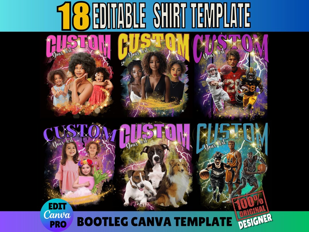 Custom Photo Shirt Template Bootleg Rap Tee, Editable Custom ...