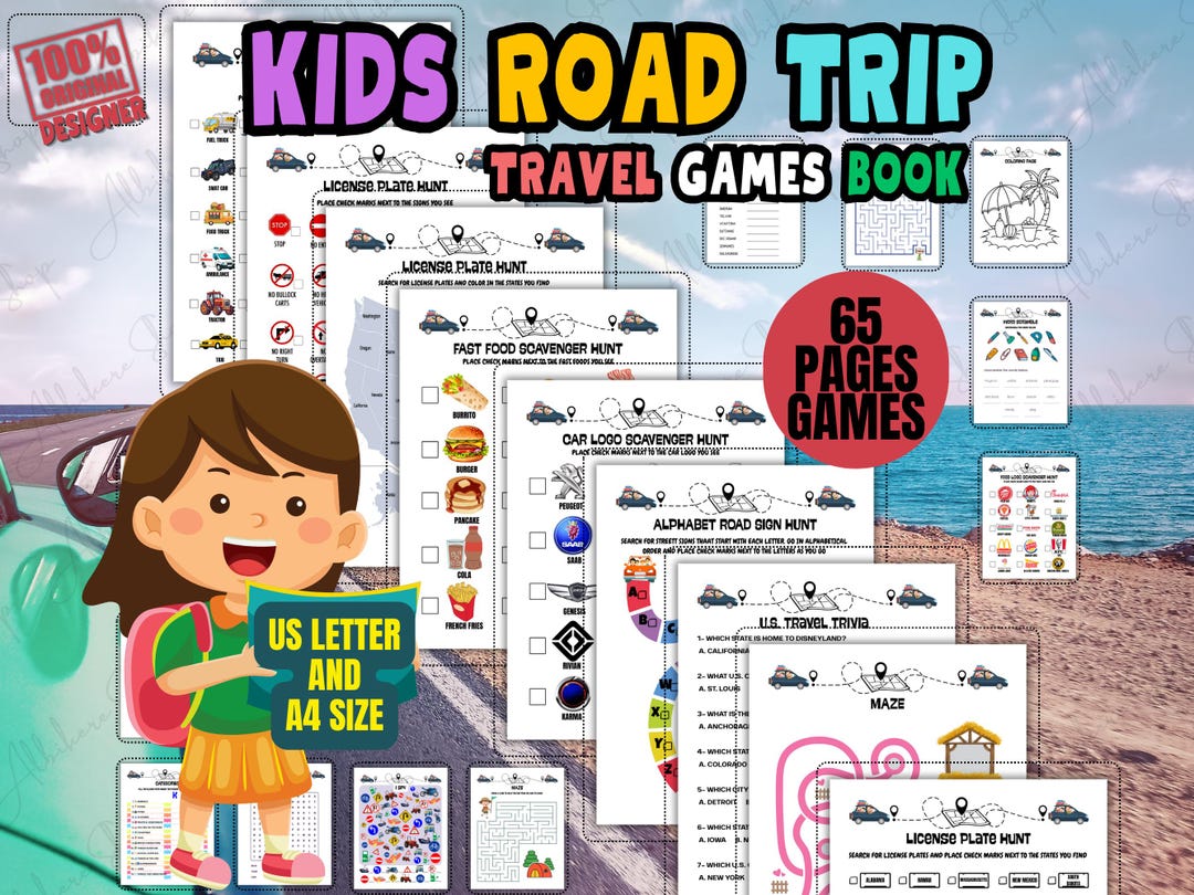 Kids Road Trip Activities Travel Games Book PDF, Family Road Trip ...