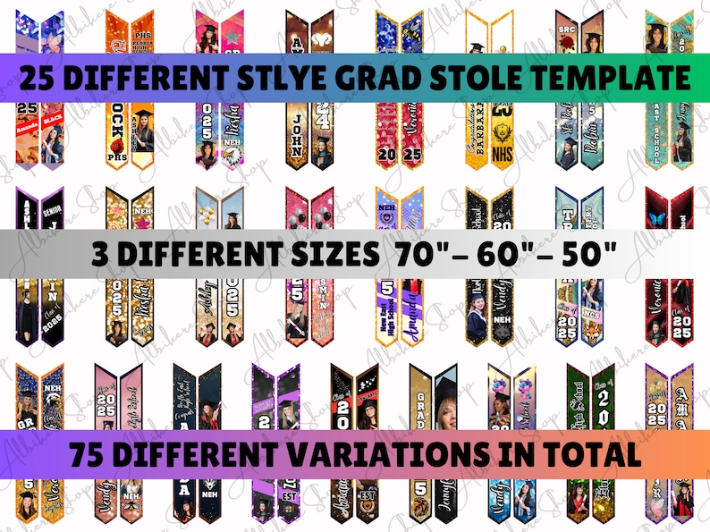 Graduation Stole Class of 2026 Grad Sash Editable Canva Templates ...