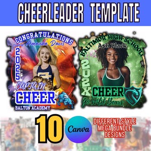 Cheerleading Editable Canva Template PNG, Cheer Poster Template Senior ...