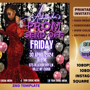 Animated Prom Send off Flyer Template Video Invitation Prom Celebration ...