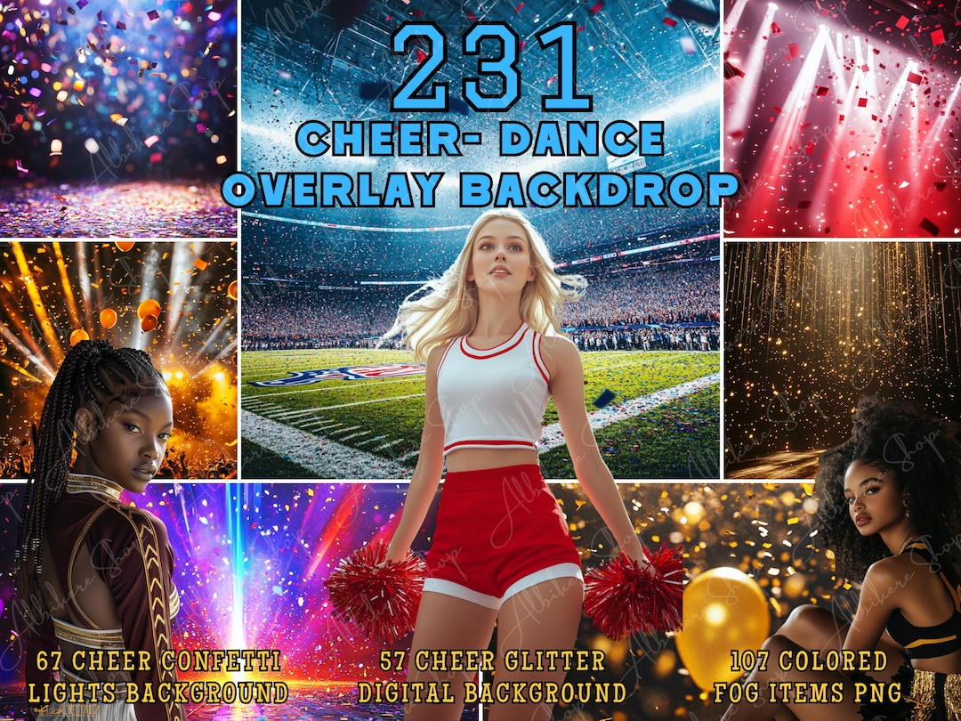 Cheerleading Digital Backdrop: Sports Photography Background (PNG, JPG ...