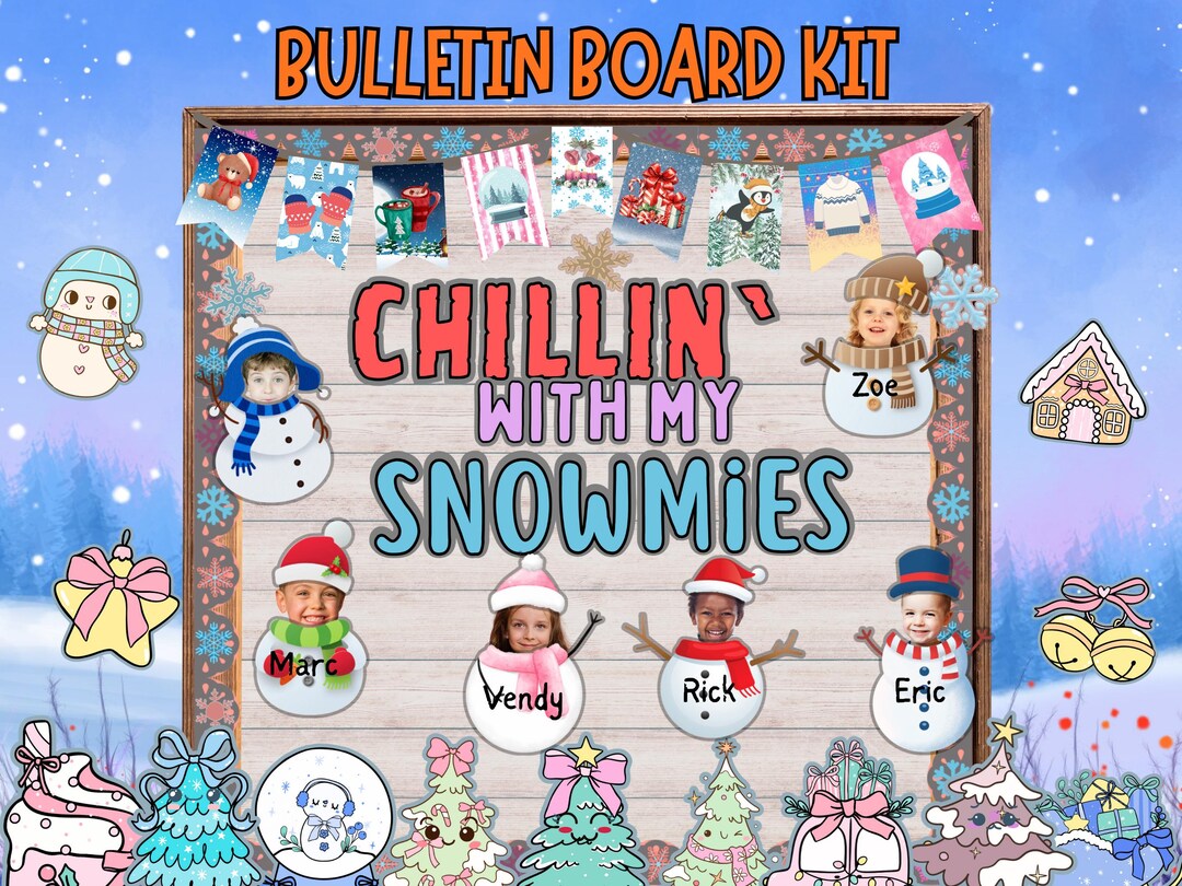 Winter Bulletin Board Kit Printable Set: December Classroom Decor ...