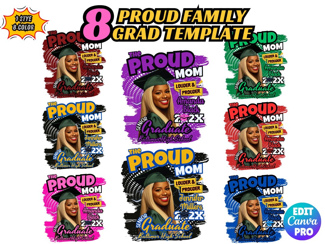 Proud Mom Graduation Family Shirt Canva Templates Class of 2026 ...