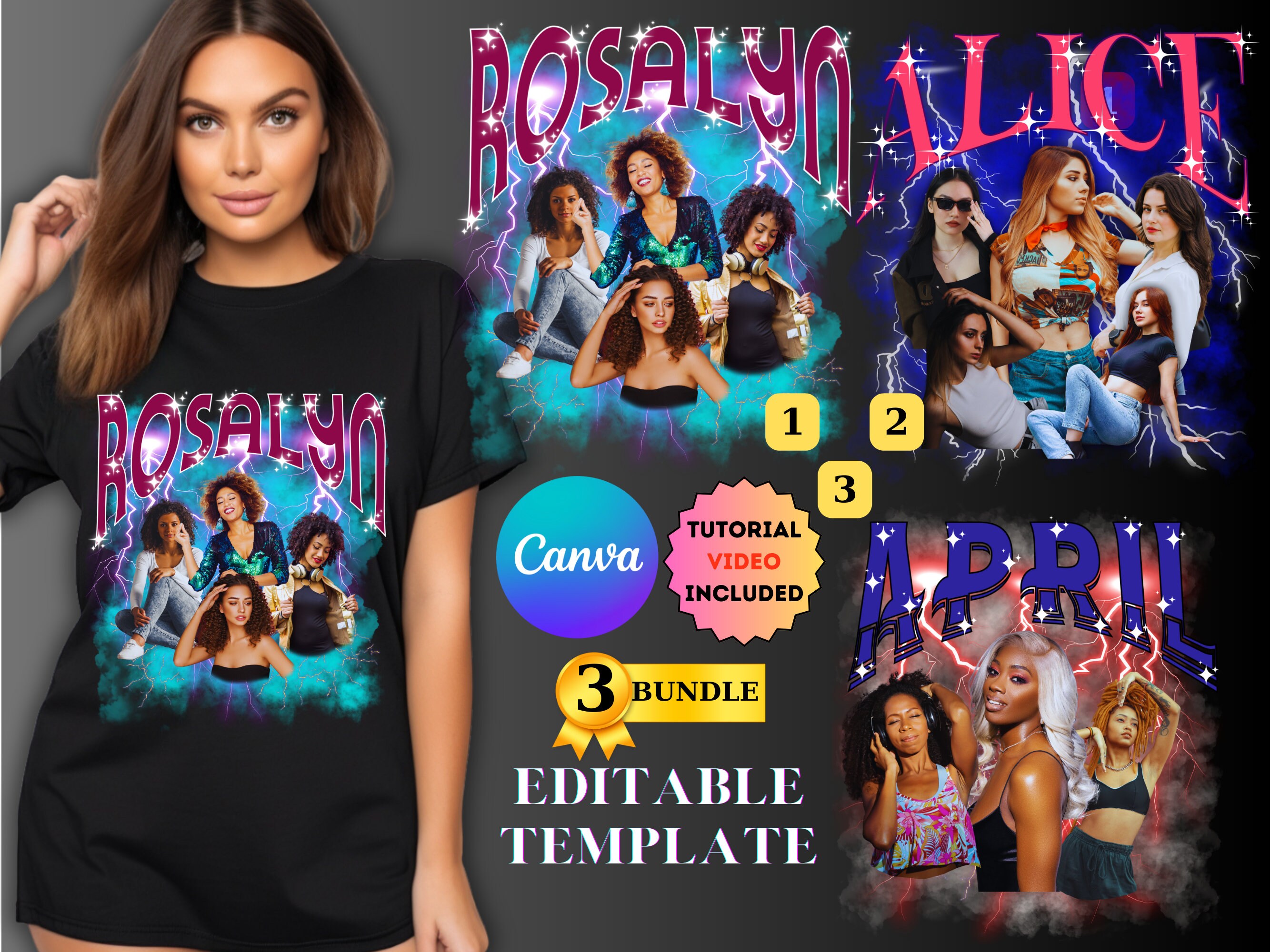 Custom Your Own Bootleg Template 3 Bundle Bootleg Shirt Template Custom ...