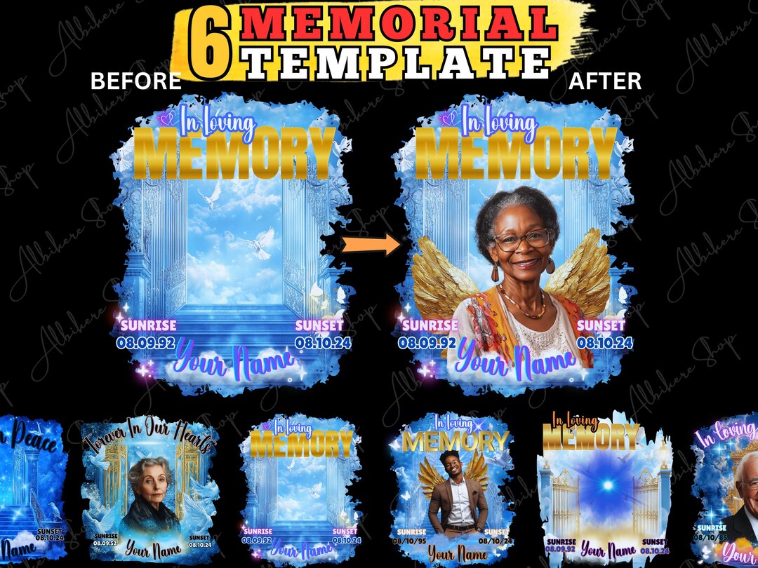 In Loving Memory Shirt Canva Template Blue, Memorial Tshirt Design ...