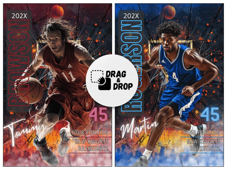 Custom Basketball Poster Canva Template: Basketball Sports Posters ...