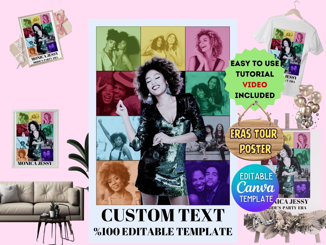 Eras Poster Template Editable Canva Design Theme Party Invitation Color ...