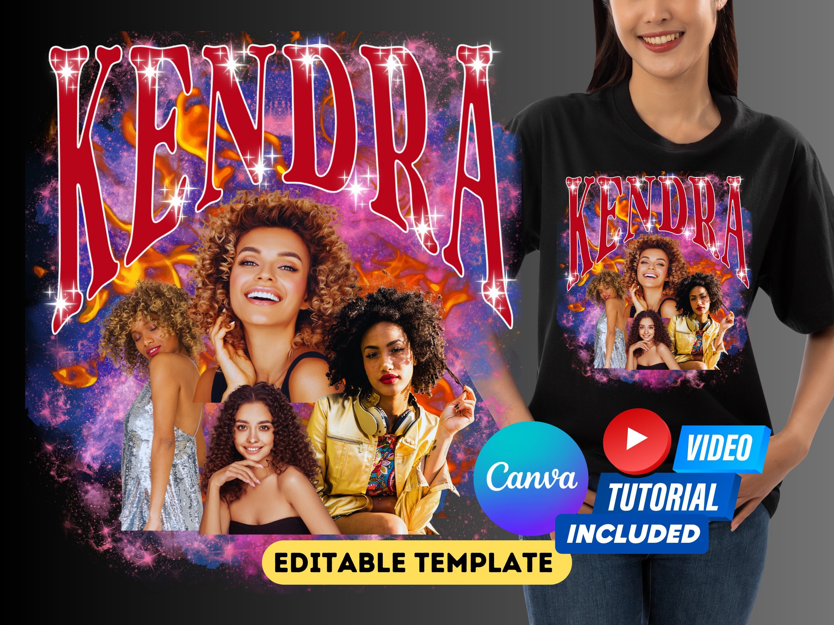 Custom Bootleg Shirt PNG Template CANVA Personalized Photo Bootleg Png ...