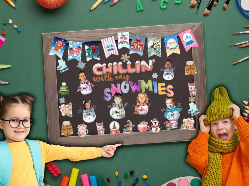 Chillin With My Snowmies Winter Bulletin Board Kit: Printable Snowman ...