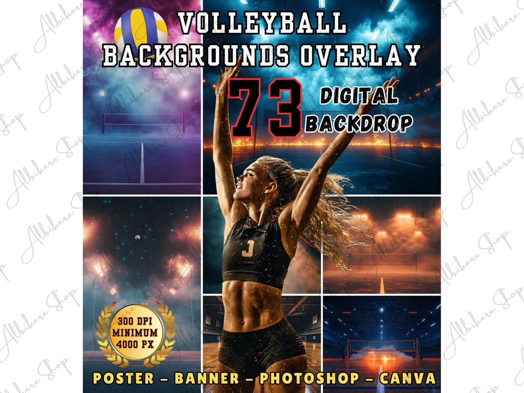 Volleyball Player Backgrounds Digital Backdrops: Foggy Sports Poster ...