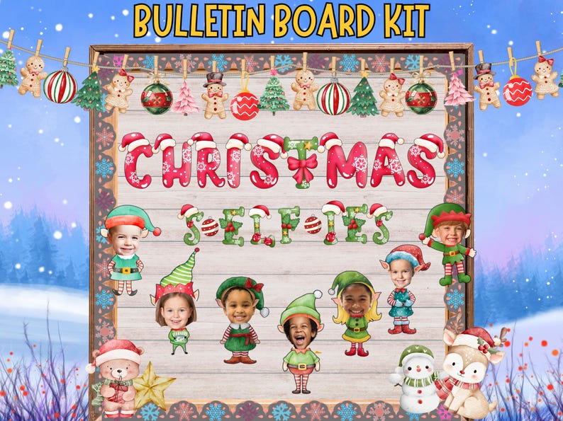 Christmas Bulletin Board Classroom Decor: Holiday Class Door Decor ...