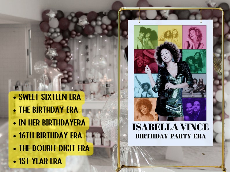 Eras Poster Template Editable Canva Design Theme Party Invitation Color ...