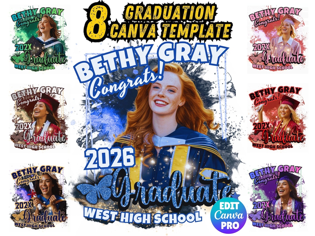 Class of 2026 Graduation Shirt Template Congratulation Canva T-shirt ...