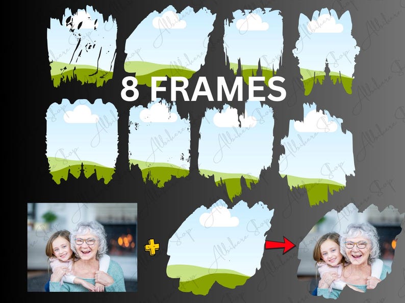 Canva Frame Bleach Effect Photo Template: Distressed Photo Collage ...