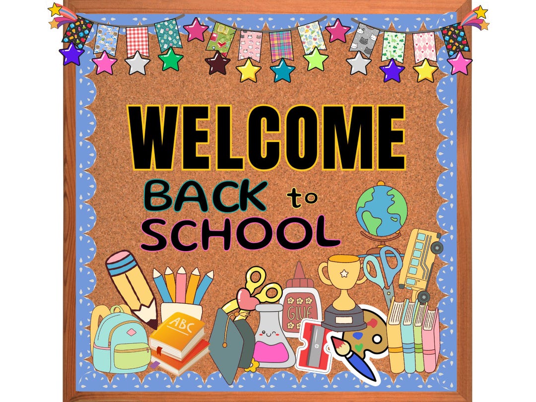 Welcome Back to School Bulletin Board Set, Printable Classroom Door ...