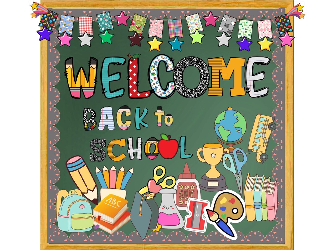 Welcome Back to School Bulletin Board Kit, Printable Classroom Decor ...
