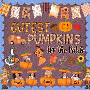 Pumpkin Patch Fall Bulletin Board Kit: Printable Classroom Decor, Class ...
