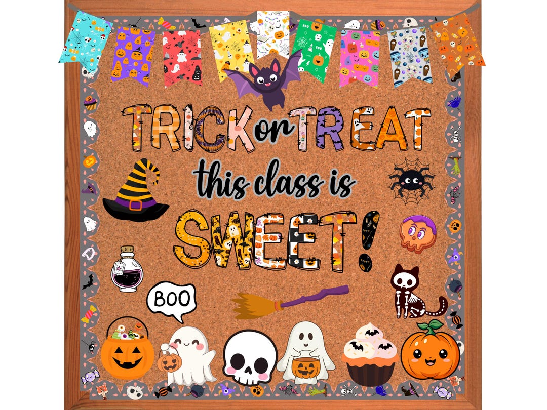 Printable Halloween Bulletin Board Kit Decor, Halloween Classroom ...