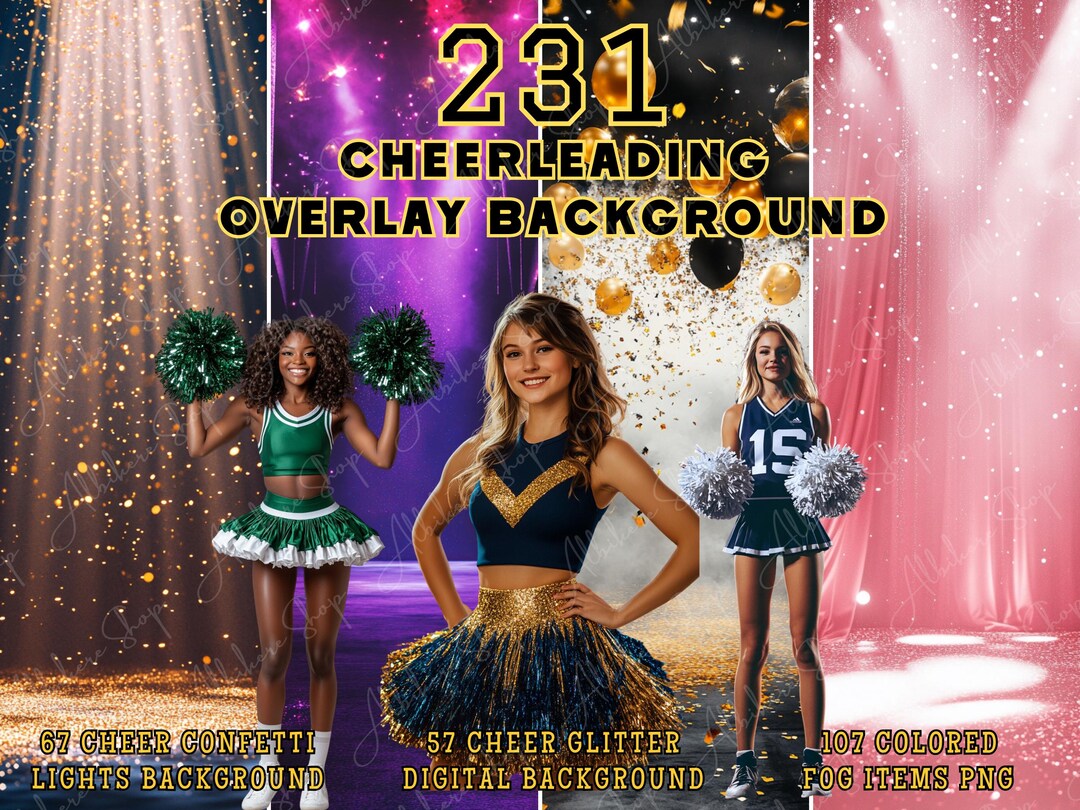 Cheerleader Poster Template: Senior Sports Photography Backdrop ...