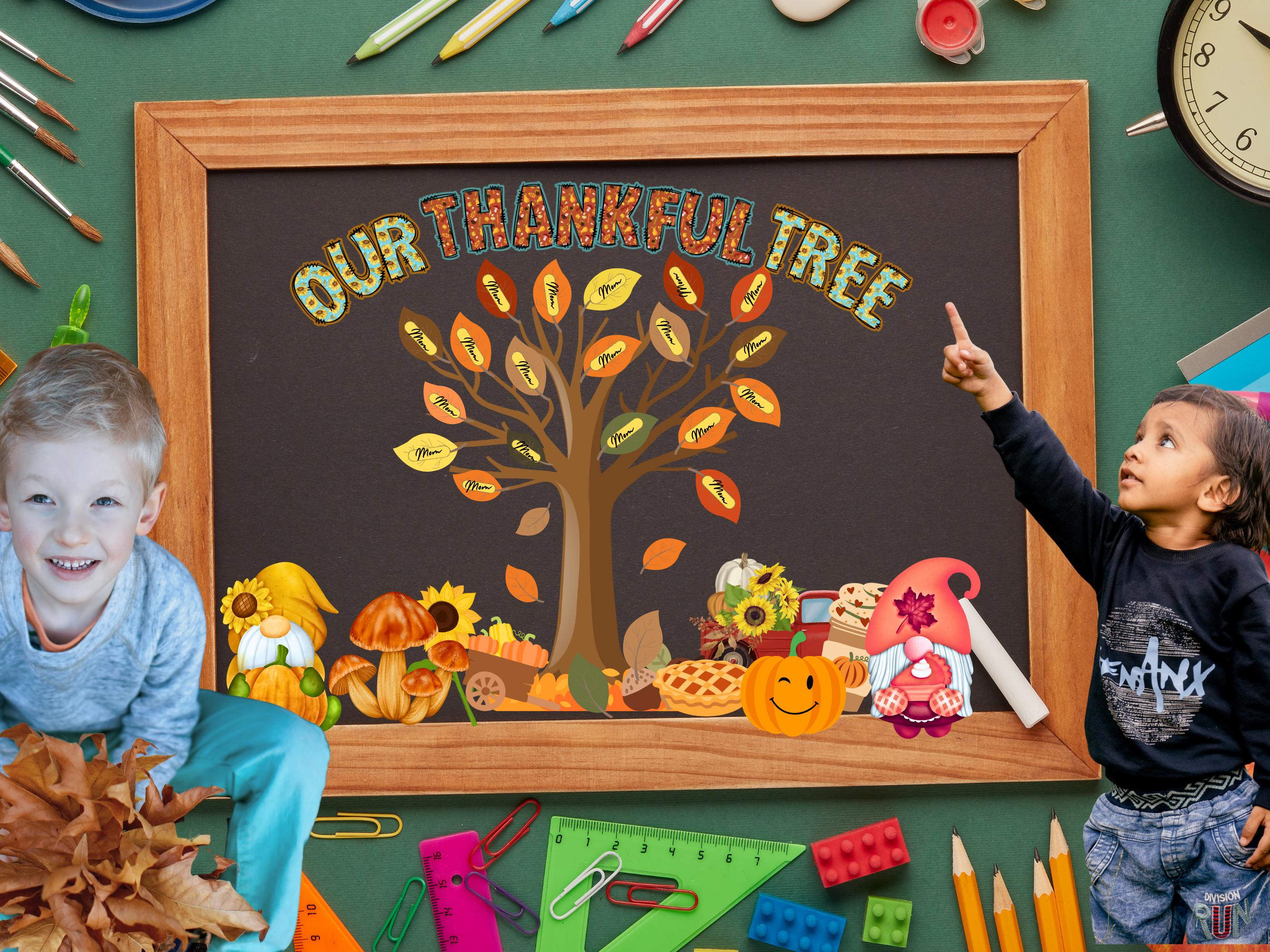 Printable Gratitude Tree: Thanksgiving Bulletin Board Kit, Library ...