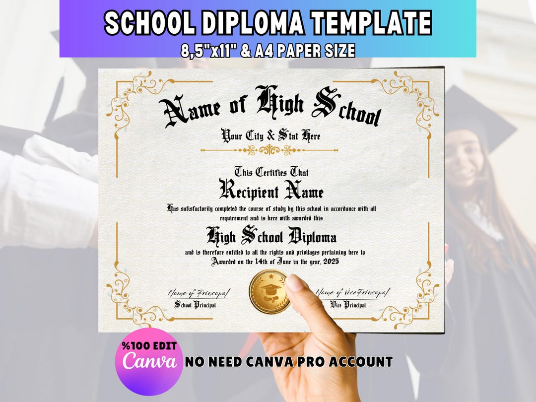 University Diploma Collage Diploma Template, Home School Diploma Design ...