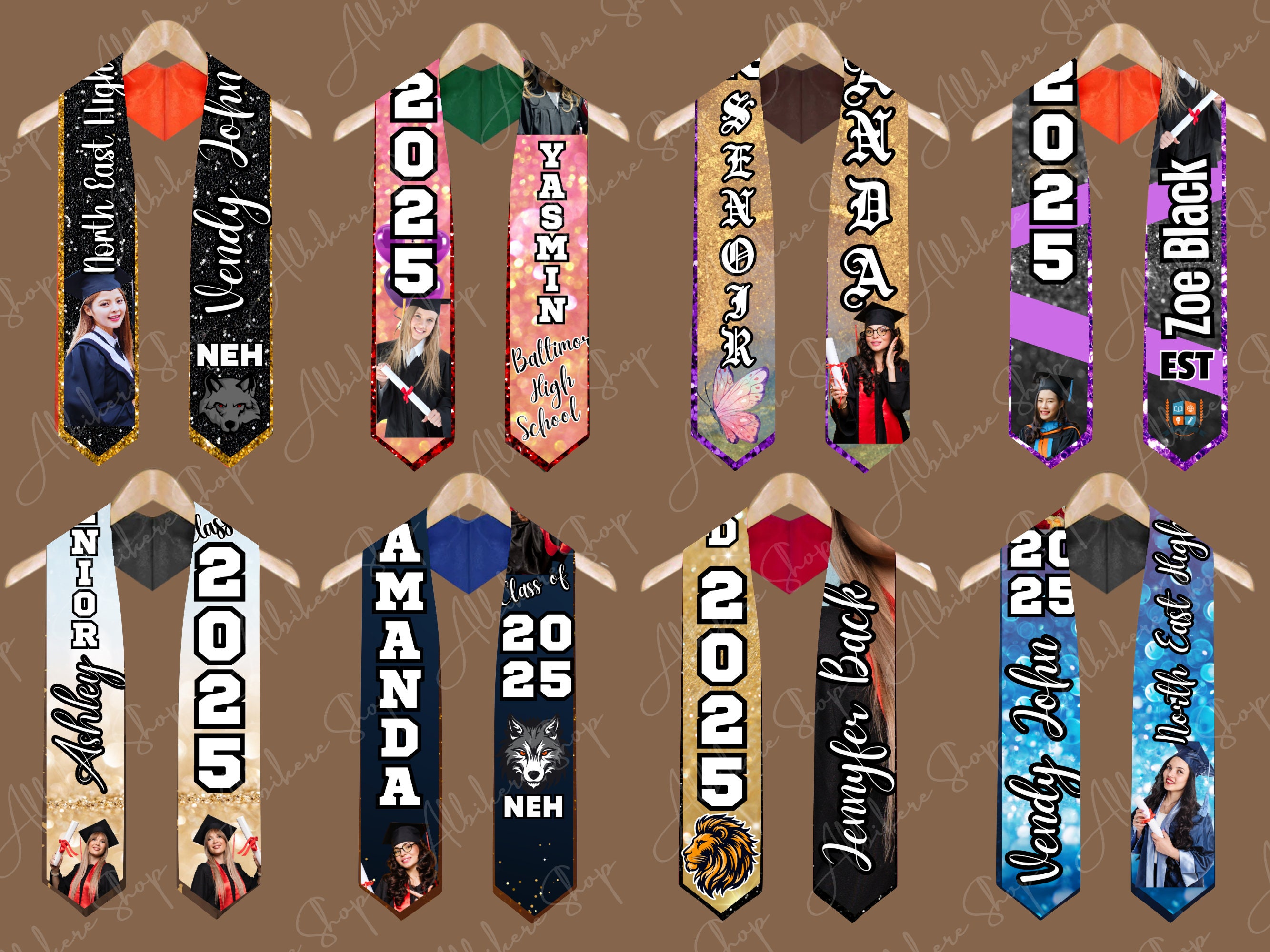 Graduation Stole Grad Sash Canva Template Customizable Senior Sash ...