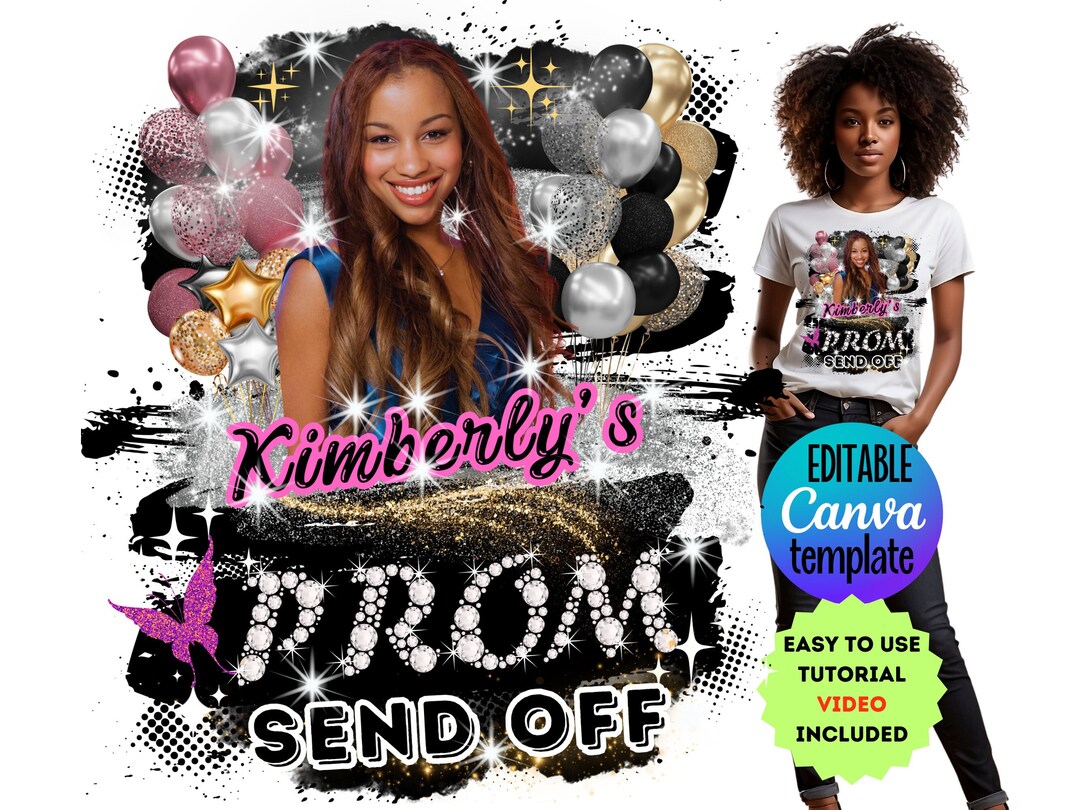 Prom Send off T-shirt Template: 2024 Graduation Design (editable in ...