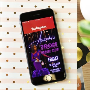 Editable Prom Send off Flyer Template Canva Prom Celebration Black Prom ...