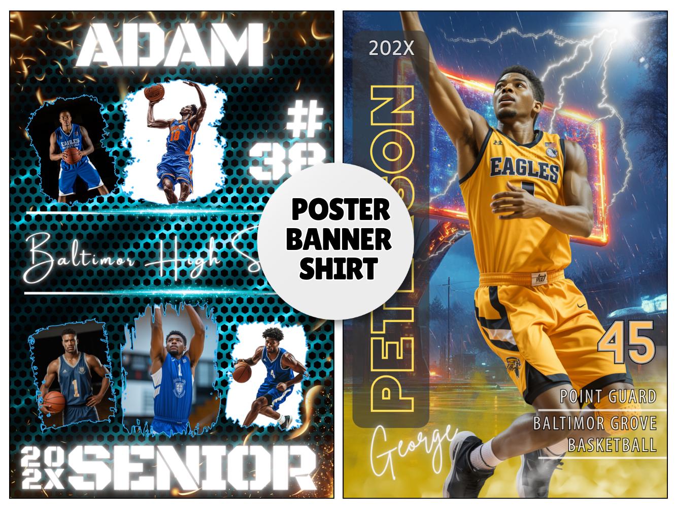 Basketball Poster Photo Collage Template: Senior Night Boys Sport ...