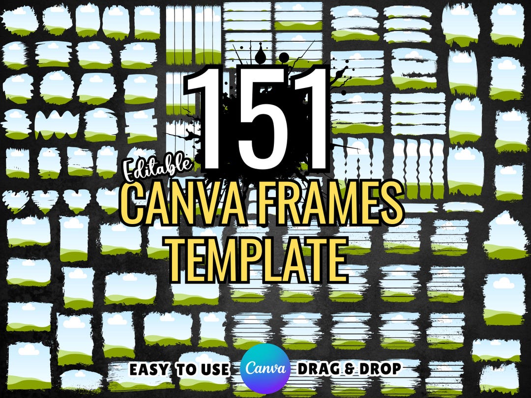 151 Bleach Effect Canva Frame Templates: Distressed Brushstrokes ...