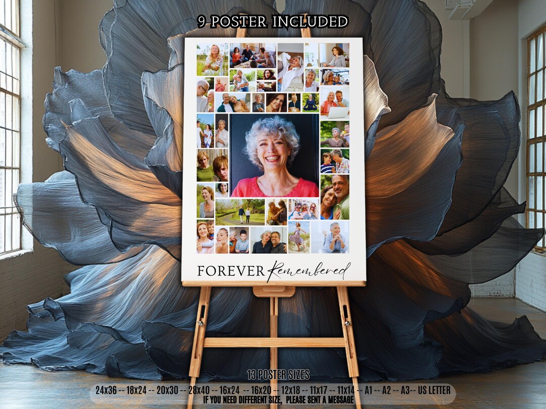 Celebration of Life Sign Template Photo, Welcome Sign Photo Collage ...