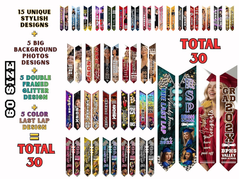 Senior 2026 Graduation Stole Templates, Graduation Sash Sublimation ...