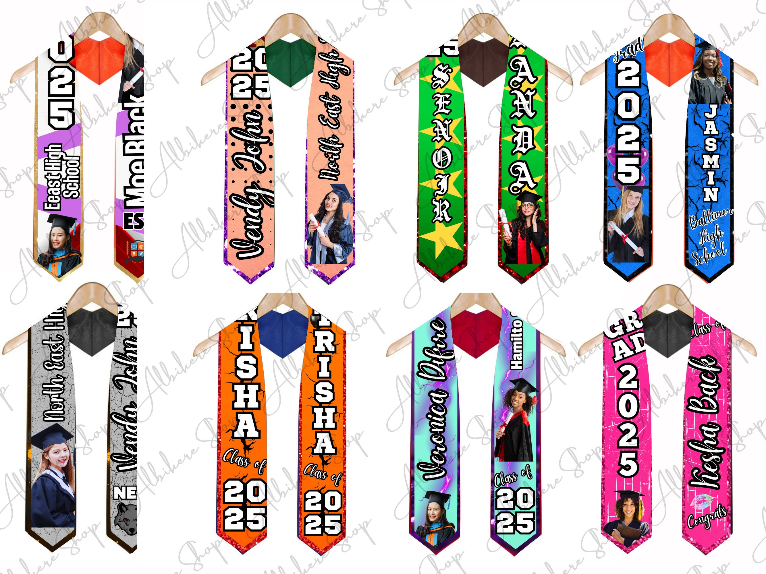 Graduation Stole Class of 2026 Grad Sash Editable Canva Templates ...