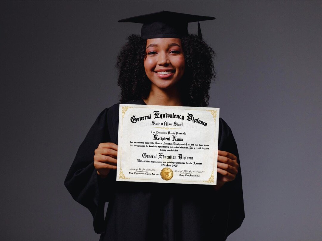 Diploma Templates Graduation Certificate Design Canva Replica GED ...
