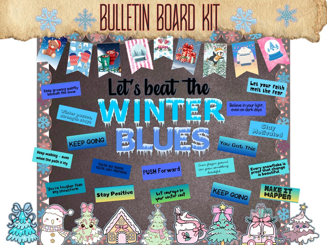 Winter Bulletin Board With Self Care Kit: PDF Class Decor, Elemantary ...