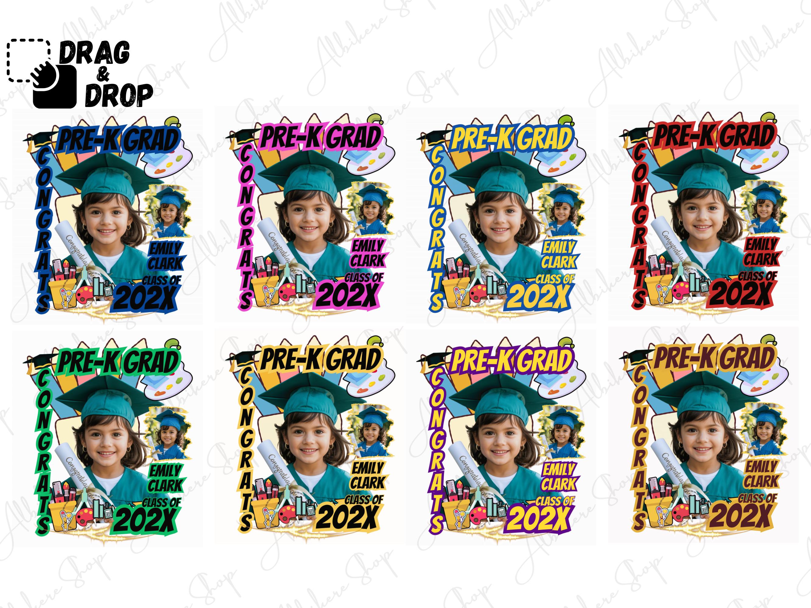 2026 Kids Graduation Grad Canva Template: Pre-k Graduate Fan Designs ...