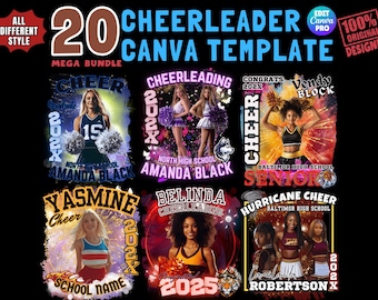 Cheerleading Editable Canva Template,change Text,forshirts, Banners ...