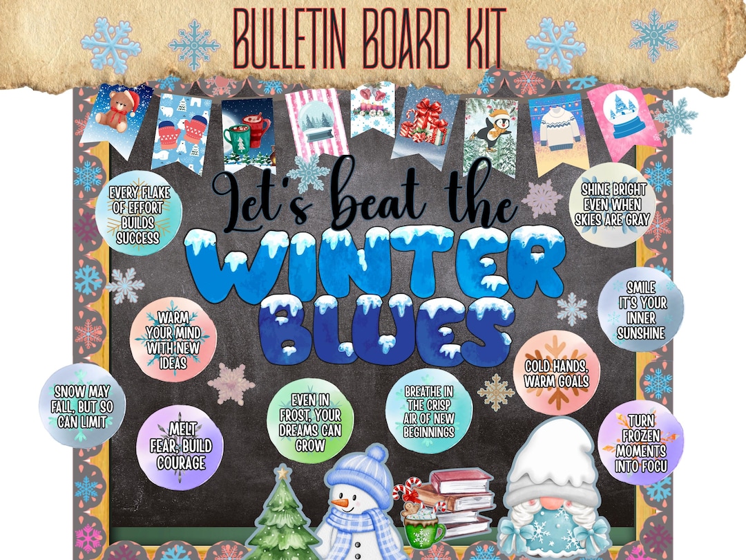 Winter Bulletin Board Kit Printable Mental Health Classrom Decor, Lets ...