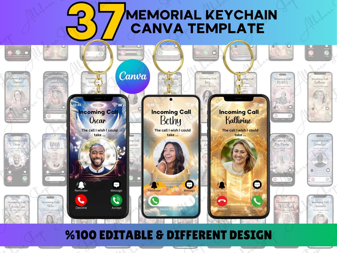 37 Phone Memorial Keychain Template the Call I Wish I Could, Photo in ...