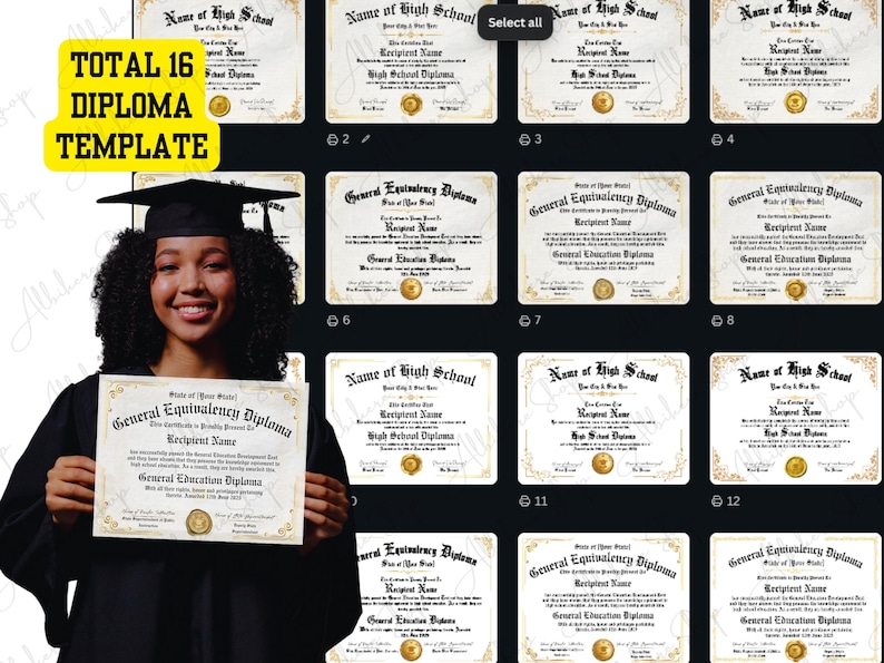 Graduation Shirt Stole Diploma Pillow Mega Bundle Canva Templates - Etsy