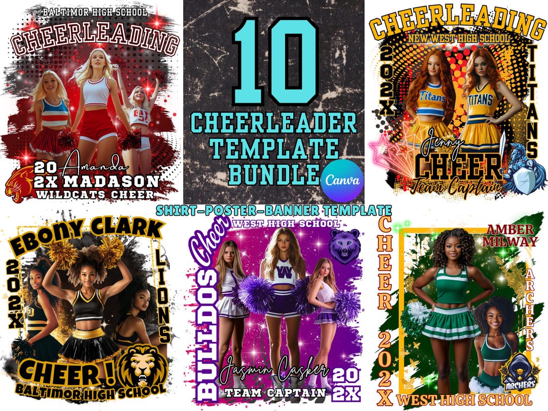 Cheerleading Canva Template: Senior Sports Poster Design (PNG) - Etsy