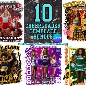 Cheerleading Canva Template: Senior Sports Poster Design (PNG) - Etsy