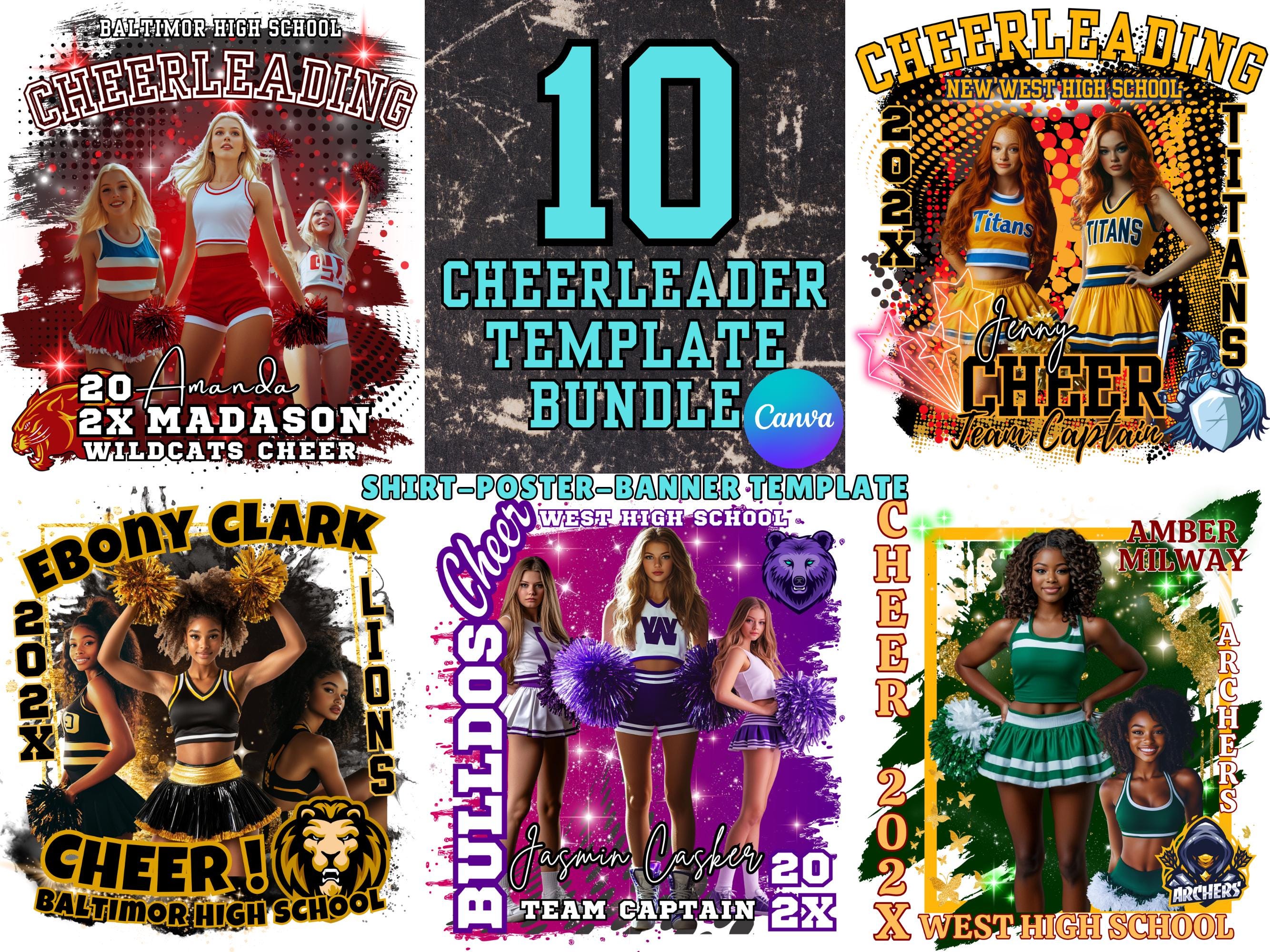Cheerleading Canva Template: Senior Sports Poster Design (PNG) - Etsy