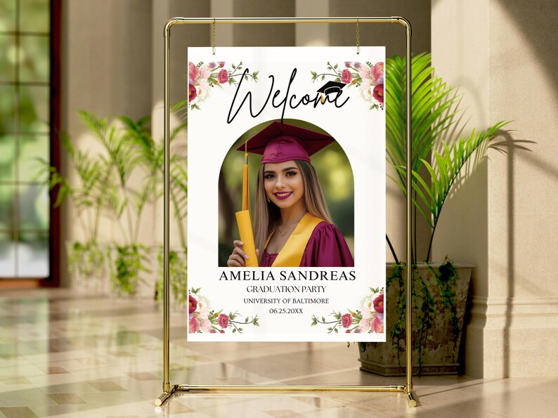 Graduation Party Welcome Sign Template, Grad Photo Invite Class of 2025 ...