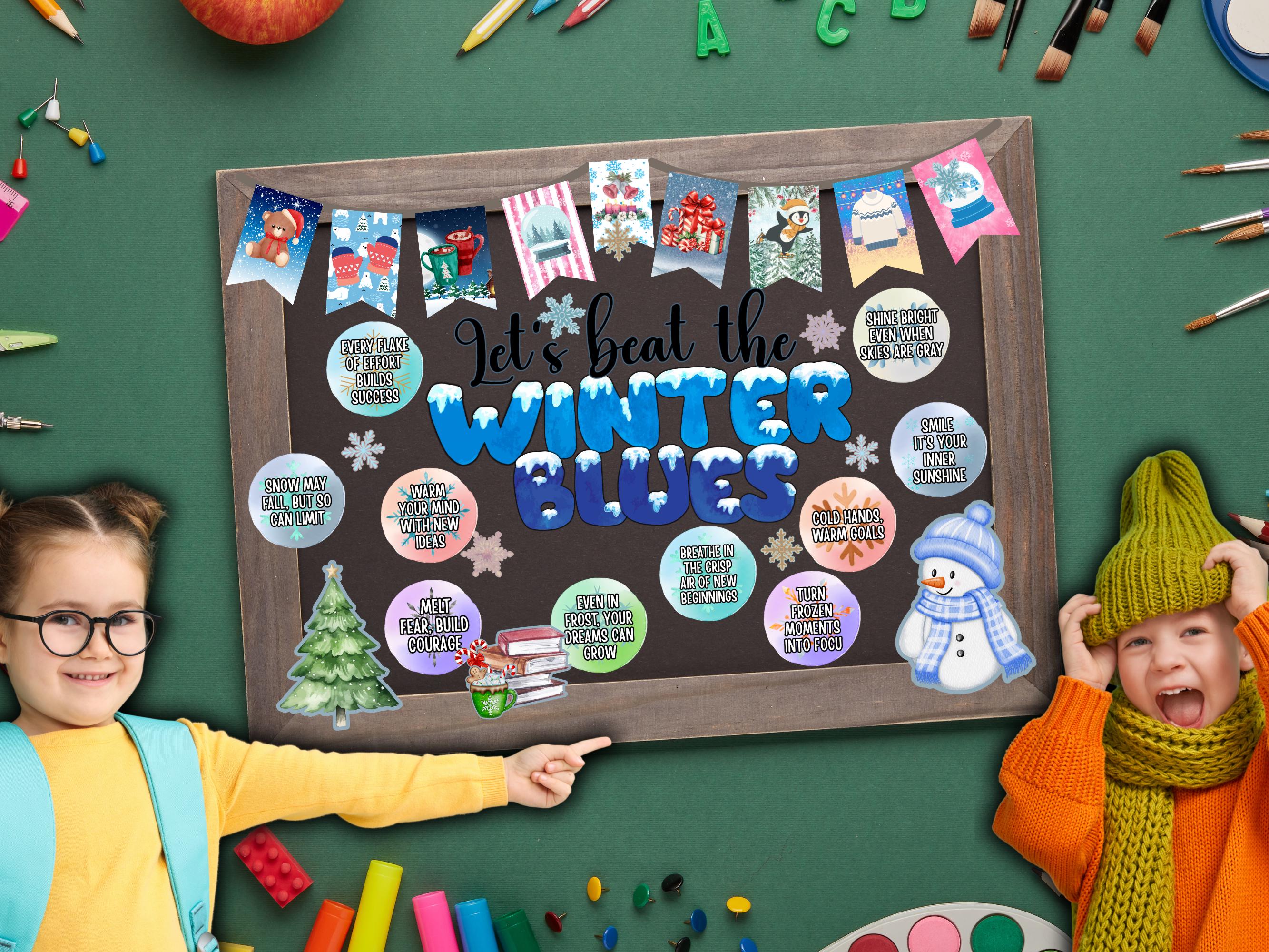 Winter Bulletin Board Kit Printable Mental Health Classrom Decor, Lets ...