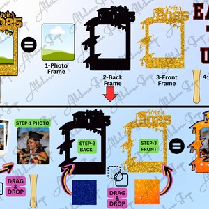 2025 Grad Paddle Fan Canva Photo Frame Template, Graduate Fan Class of ...