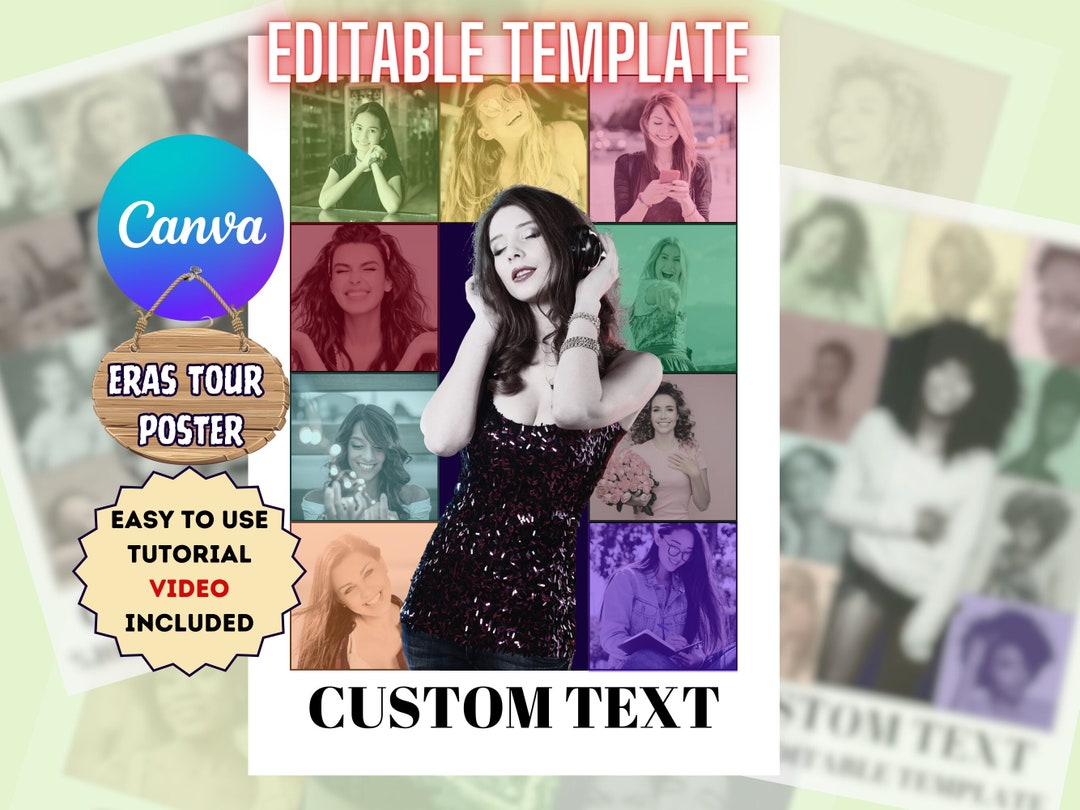 Custom Eras Poster Canva Eras Tour Shirt Template, Era Birthday Poster ...